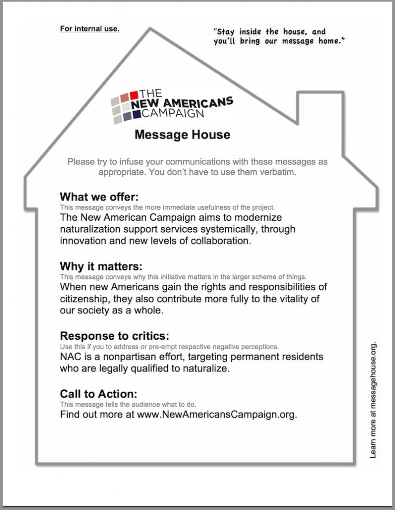nac message house example large - Message House
